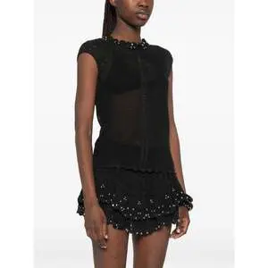 Isabel Marant Étoile Openwork Knit Sleeveless Top With Scalloped Trim