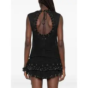 Isabel Marant Étoile Openwork Knit Sleeveless Top With Scalloped Trim