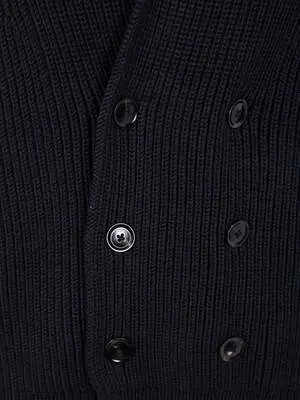 TOM FORD Ribbed Shawl Collar Double-breasted Cardigan