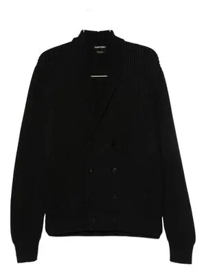 TOM FORD Ribbed Shawl Collar Double-breasted Cardigan