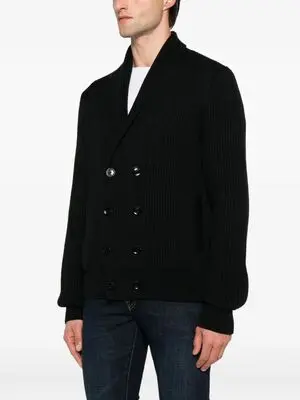 TOM FORD Ribbed Shawl Collar Double-breasted Cardigan