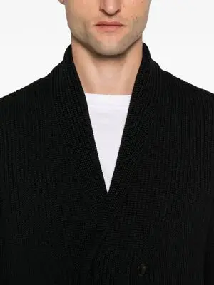 TOM FORD Ribbed Shawl Collar Double-breasted Cardigan