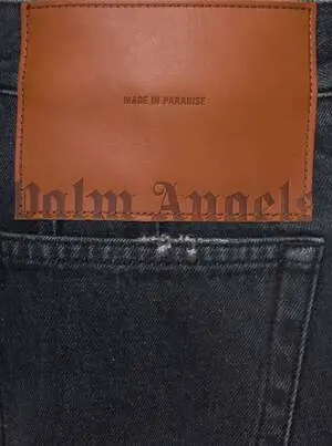 Palm Angels Bw Wide Denim Cargo Pants