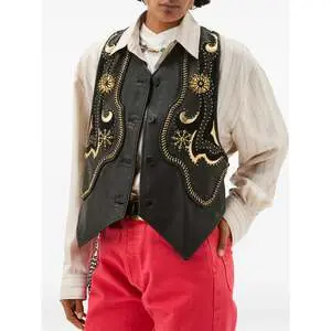 Versace Leather Embellished Vest