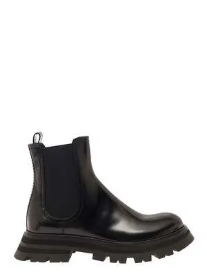 Alexander McQueen Black Leather Chelsea Boots - Multicolor