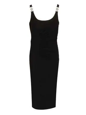 Versace Draped Sleeveless Midi Dress - Black