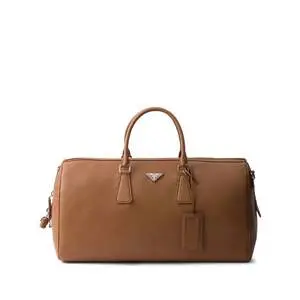 Prada Calf Leather Duffle Bag - Brown