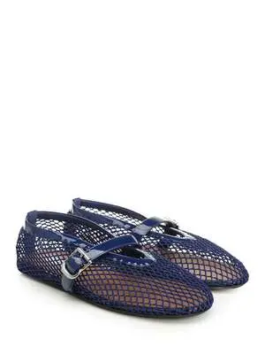 Alaïa Mesh Strap Ballerina - Blue