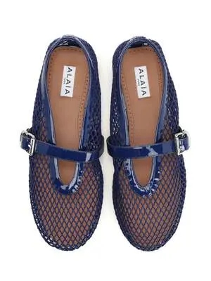 Alaïa Mesh Strap Ballerina - Blue