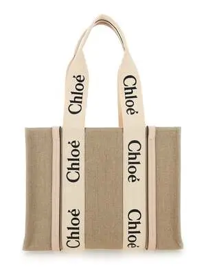 Chloé Woody Medium Tote Bag - Cream