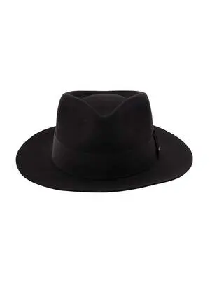 Saint Laurent Felt Fedora Hat With Engraved Logo - Multicolor