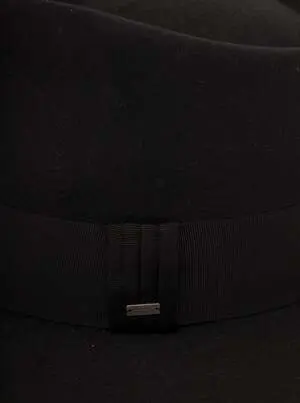 Saint Laurent Felt Fedora Hat With Engraved Logo