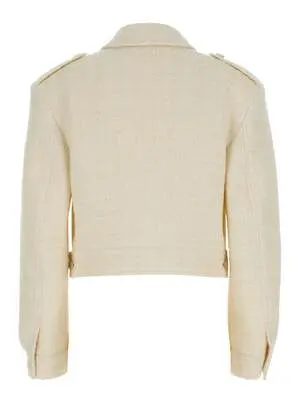 Givenchy Wool Blend Cropped Jacket With 4g Logo Detail - Multicolor