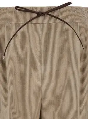 Max Mara Beige Corduroy Palazzo Pants - Multicolor