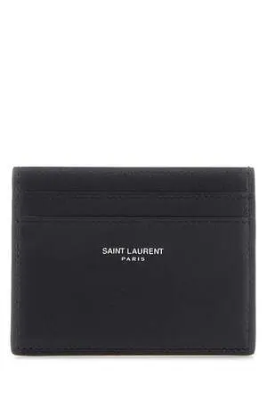 Saint Laurent Leather Card Holder - Black