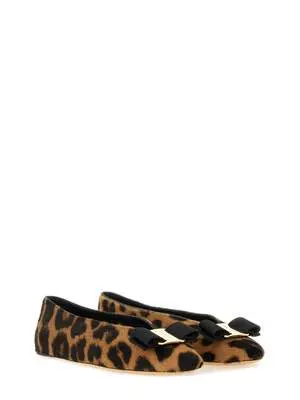FERRAGAMO Vara Ballerina Flat With Bow Detailing - Multicolor