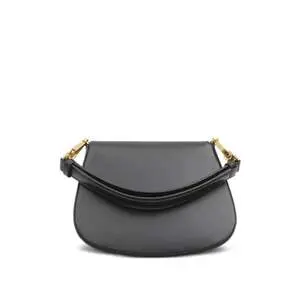 Saint Laurent Calfskin Leather Shoulder Bag With Cassandre Logo