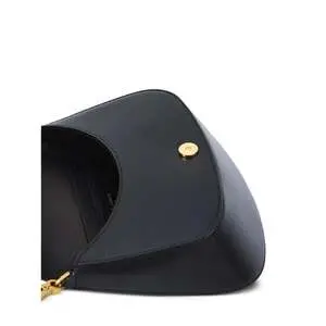 Saint Laurent Calfskin Leather Shoulder Bag With Cassandre Logo