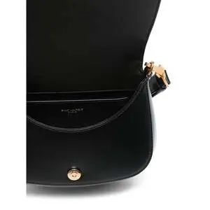 Saint Laurent Calfskin Leather Shoulder Bag With Cassandre Logo