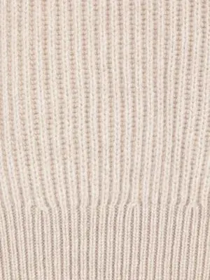 Brunello Cucinelli Cashmere Ribbed Sweater With Embellished Cuffs