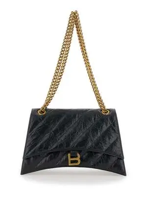 Balenciaga Crush M Crossbody Bag In Black - Multicolor