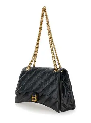 Balenciaga Crush M Crossbody Bag In Black - Multicolor