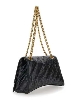 Balenciaga Crush M Crossbody Bag In Black - Multicolor