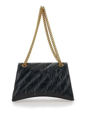 Balenciaga Crush M Crossbody Bag In Black - Multicolor