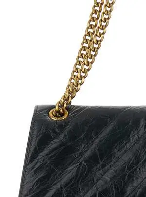 Balenciaga Crush M Crossbody Bag In Black - Multicolor