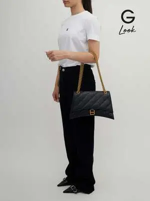 Balenciaga Crush M Crossbody Bag In Black - Multicolor