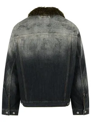 Acne Studios Faux Fur Lined Denim Jacket - Black