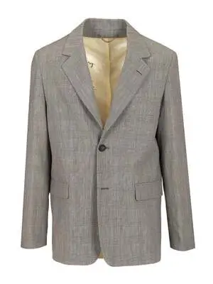 GOLDEN GOOSE Prince Of Wales Wool Blazer - Gray