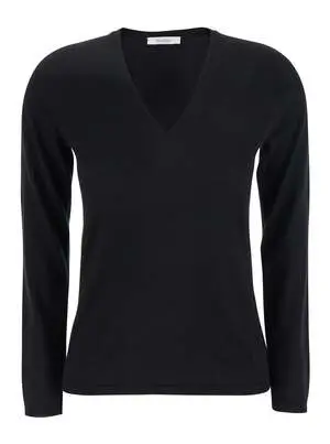 Max Mara Cashmere V-neck Sweater - Black