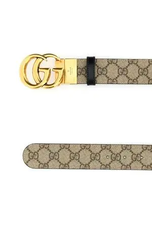 Gucci Gg Supreme Marmont Reversible Belt - Multicolor