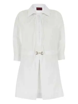 Gucci Cotton Shirt Dress With Horsebit Detail - Multicolor