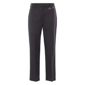 Prada Tailored Wool Trousers With Safety Pin Detail - Gray