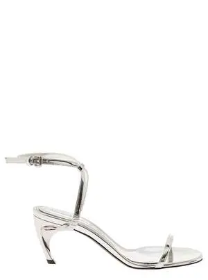 Alexander McQueen Metallic Leather Armadillo Heel Sandals - Multicolor