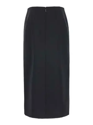 Valentino Garavani Wool Midi Skirt With Side Slits - Multicolor