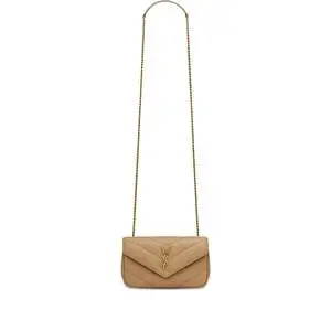 Saint Laurent Raffia And Leather Shoulder Bag With Logo - Cream