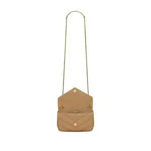 Saint Laurent Raffia And Leather Shoulder Bag With Logo - Cream