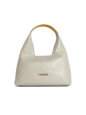 Marni Grey Leather Handbag With Top Handle - Gray