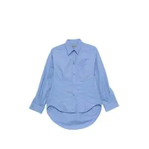Balenciaga Cornflower Cotton Blend Button-up Shirt - Blue
