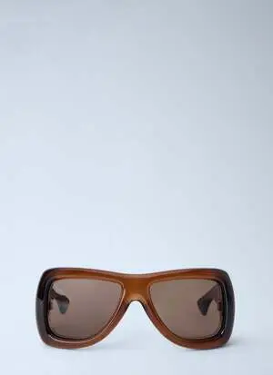 Saint Laurent Oversized Injected Frame Sunglasses - Brown
