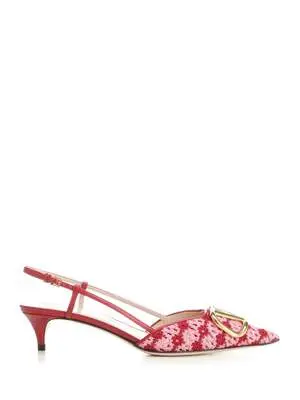 Valentino Garavani Vlogo Slingback Pumps In Crochet - Multicolor