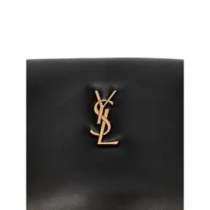 Saint Laurent Padded Lambskin Clutch Bag With Cassandre Logo