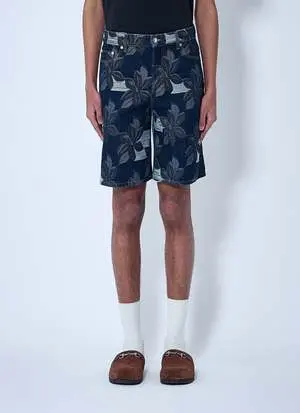 Gucci Denim Floral Jacquard Shorts