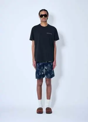 Gucci Denim Floral Jacquard Shorts