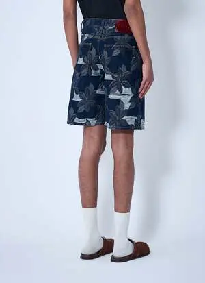 Gucci Denim Floral Jacquard Shorts