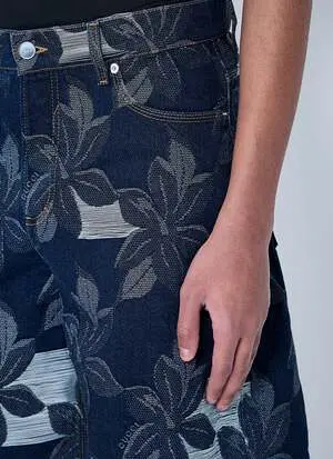 Gucci Denim Floral Jacquard Shorts