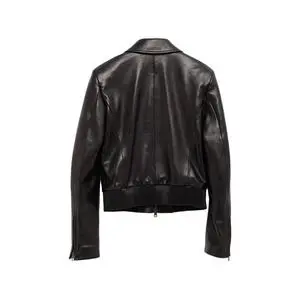 Balenciaga Leather Jacket With Zip Fastening - Black